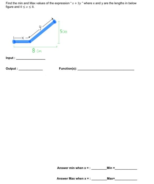Solved Find the min and Max values of the expression " x+3y | Chegg.com