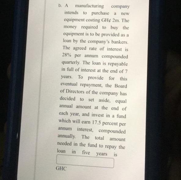 Solved 1. Kinapharma Ghana Limited is considering investing | Chegg.com