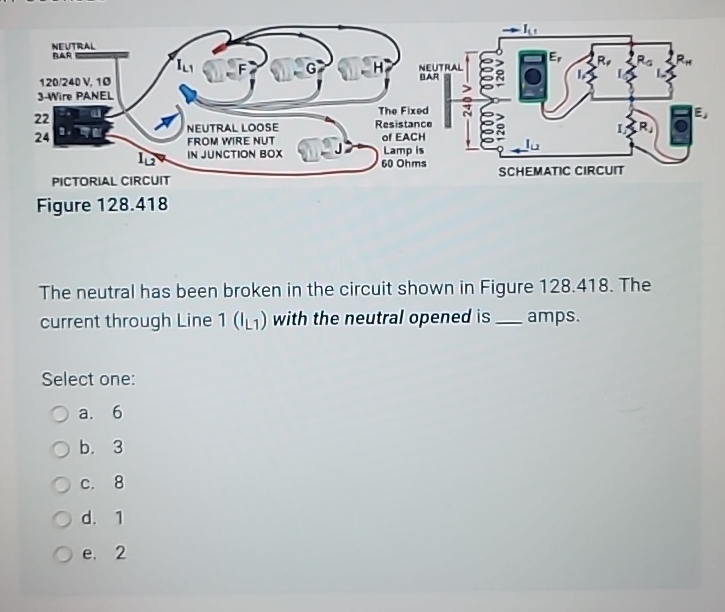 Solved Figure 128.418The neutral has been broken in the | Chegg.com