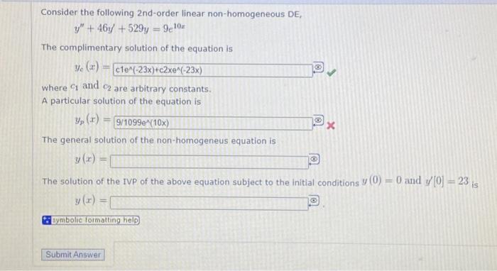 Solved Consider the following 2nd-order linear | Chegg.com
