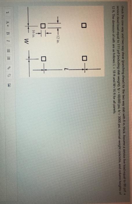 Solved check the one-way and two way shear (punching shear) | Chegg.com