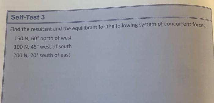 Solved Find the resultant and the equilibrant for the | Chegg.com