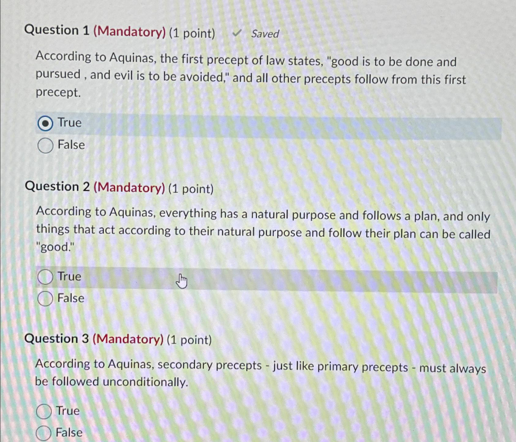 Solved Question 1 (Mandatory) (1 ﻿point) ﻿SavedAccording to | Chegg.com