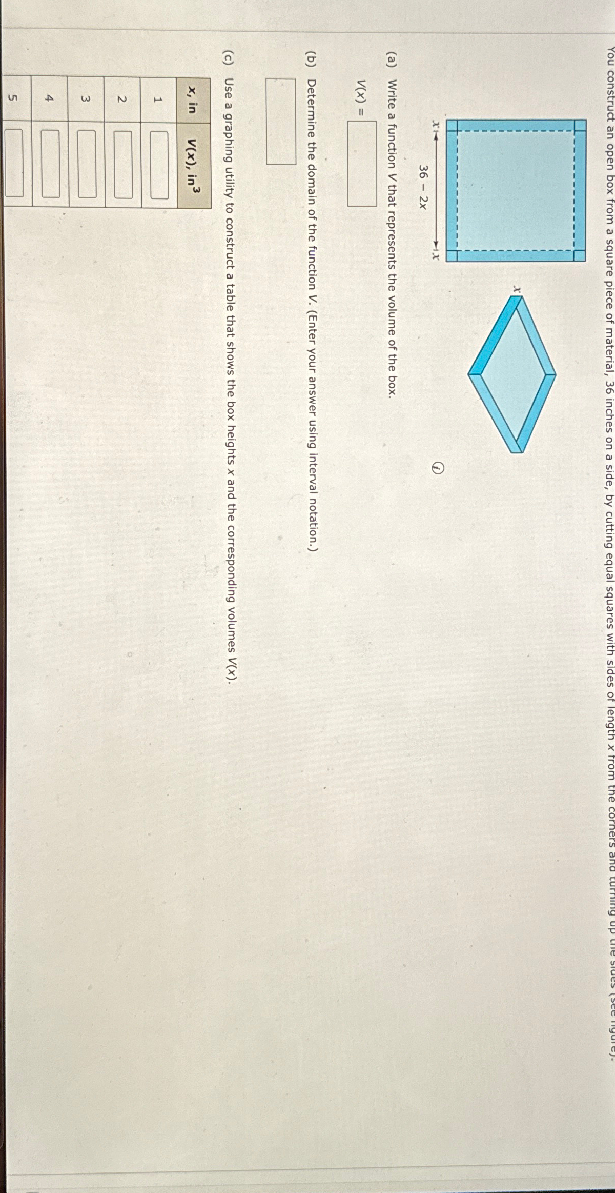 Solved (a) ﻿Write a function V ﻿that represents the volume | Chegg.com