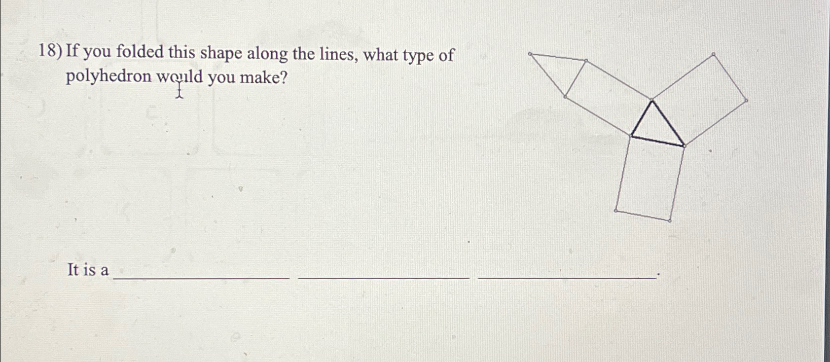 Solved If you folded this shape along the lines, what type | Chegg.com