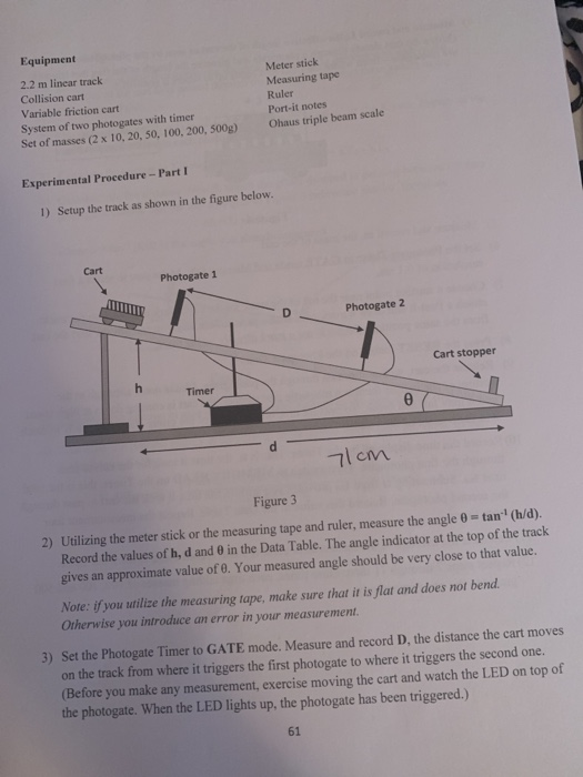 this is a physics lab and tbe data table is posted as | Chegg.com