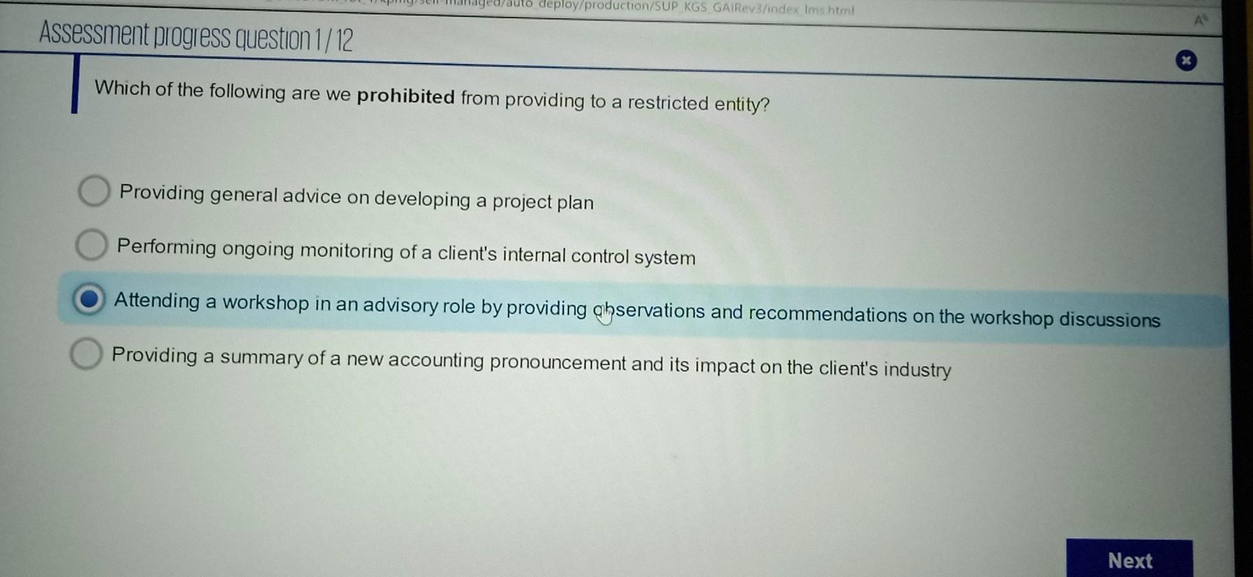 Solved Which of the following are we prohibited from | Chegg.com
