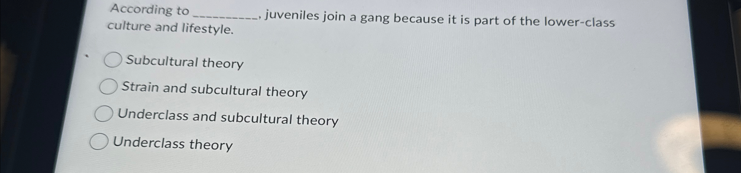 Solved According to culture and lifestyle.juveniles join a | Chegg.com