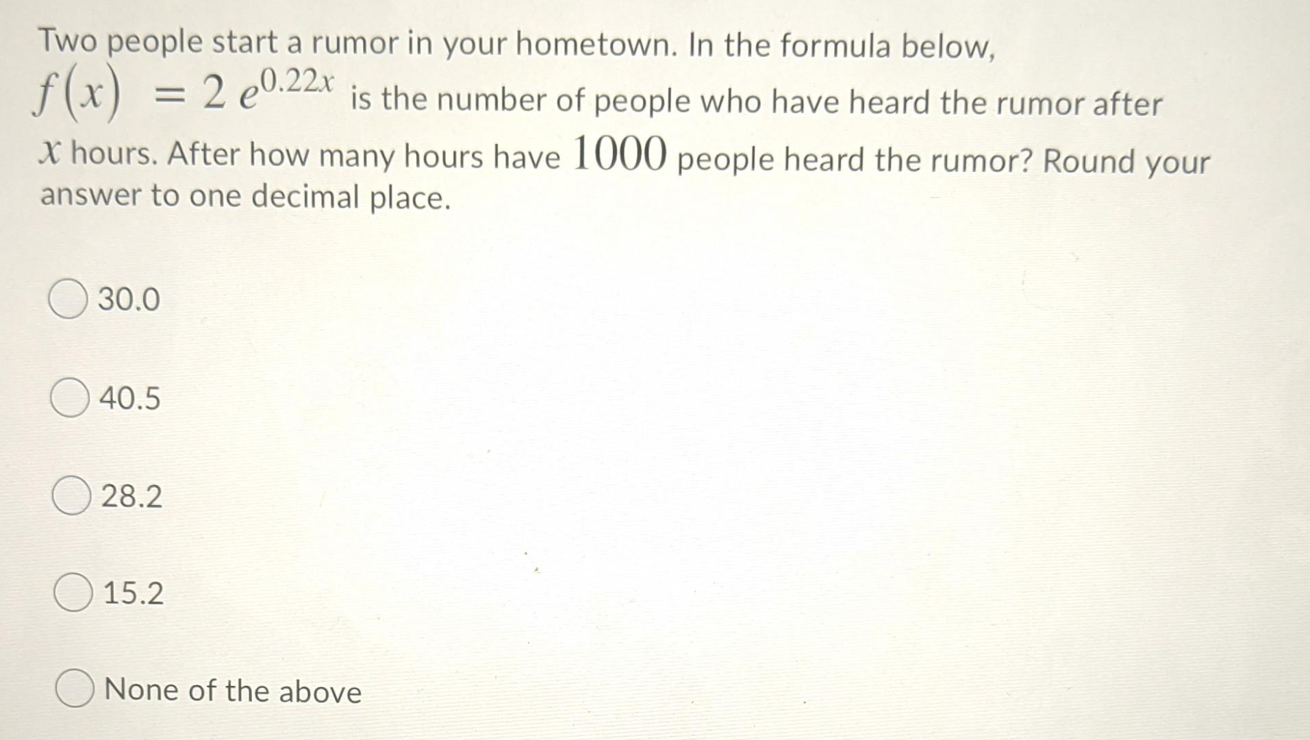 Solved Two people start a rumor in your hometown. In the | Chegg.com