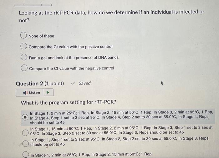 Solved Looking at the rRT-PCR data, how do we determine if | Chegg.com