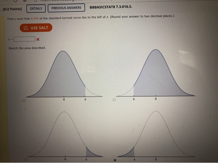 Solved DETAILS [0/2 Points] PREVIOUS ANSWERS BBBASICSTAT8 | Chegg.com