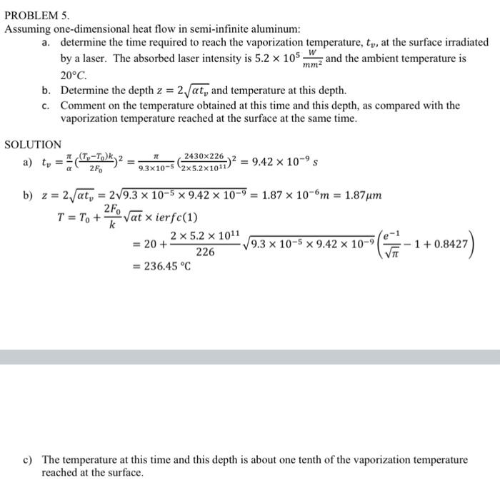 Solved PROBLEM 5. Assuming one-dimensional heat flow in | Chegg.com