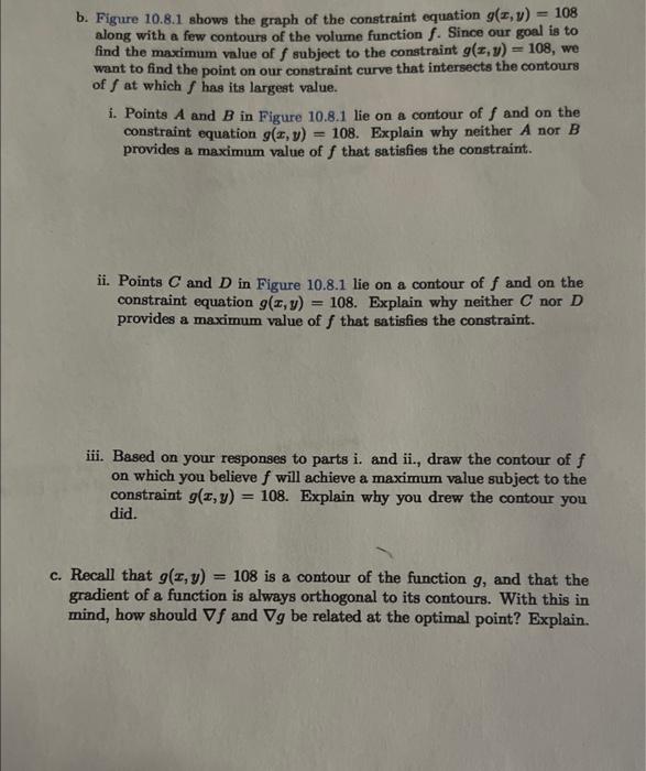 Solved g(x,y)=4x+y Explain why the constraint is a contour | Chegg.com