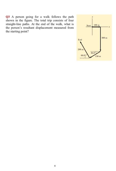Solved Q3 A person going for a walk follows the path shown | Chegg.com