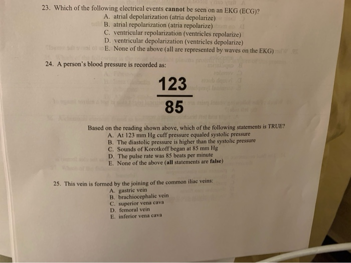 Solved 23. Which of the following electrical events cannot | Chegg.com