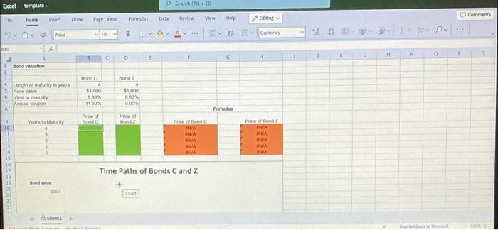 Solved Excel template Search Alt. Comments Home Invert Dr | Chegg.com