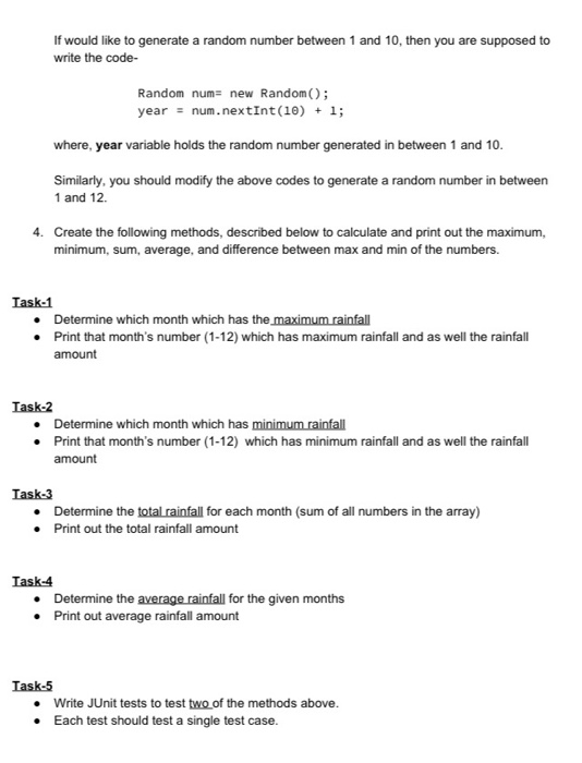 Solved Write a class named Rain Fall which will store | Chegg.com