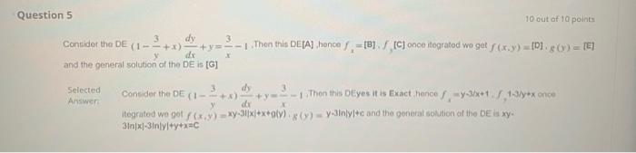 Solved Differential Equations prove the given answer and | Chegg.com
