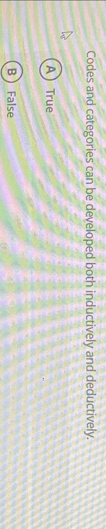 Solved Codes and categories can be developed both | Chegg.com