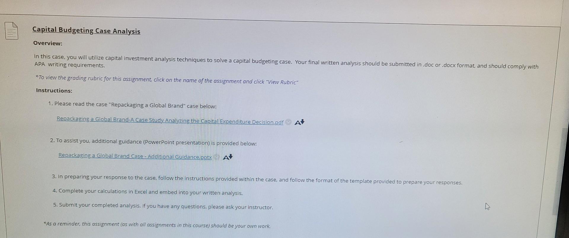APA writing requirements. "To view the grading rubric | Chegg.com