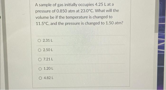 Solved If the initial pressure of a 2.00 L gas sample is | Chegg.com