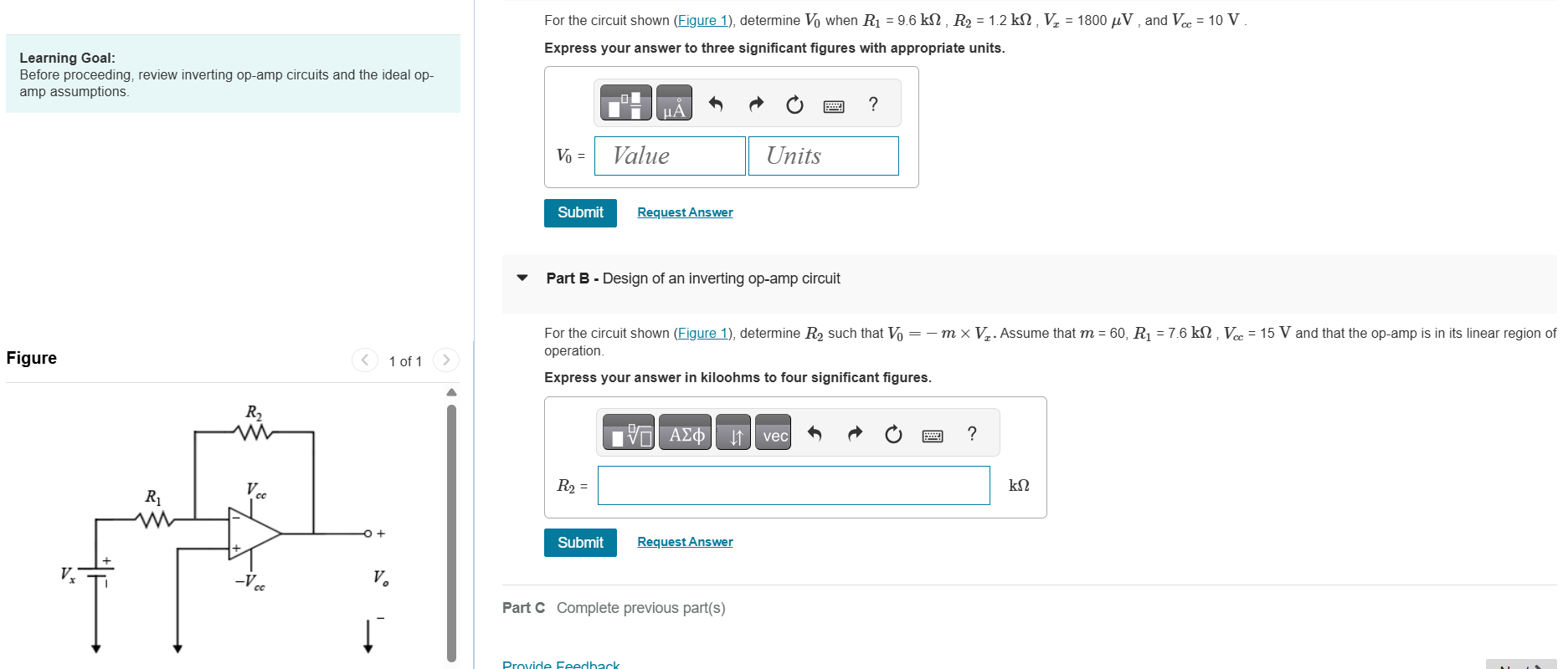 Solved For the circuit shown (Figure 1), ﻿determine V0 ﻿when | Chegg.com