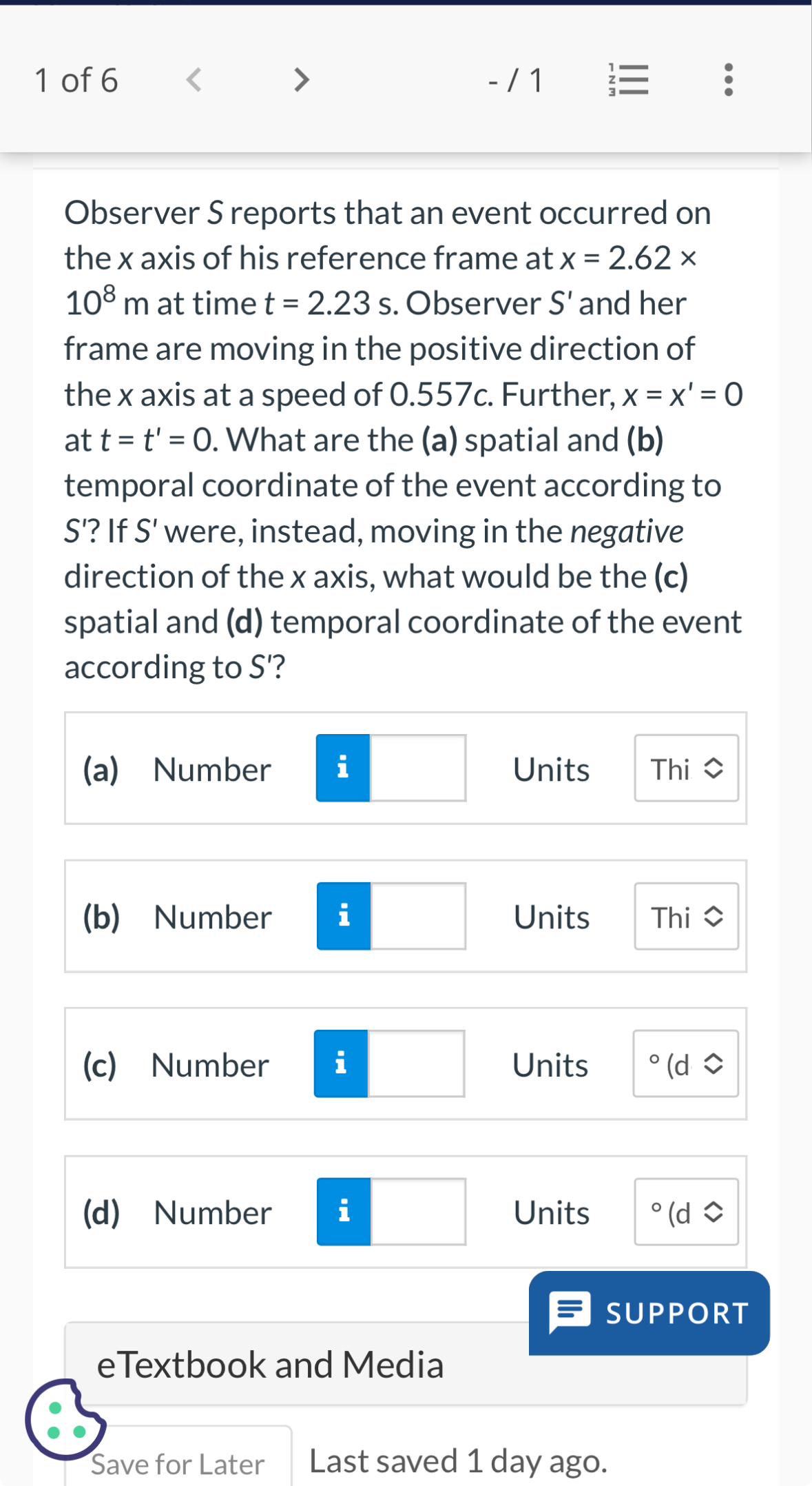 Solved Observer S ﻿reports that an event occurred onthe x | Chegg.com