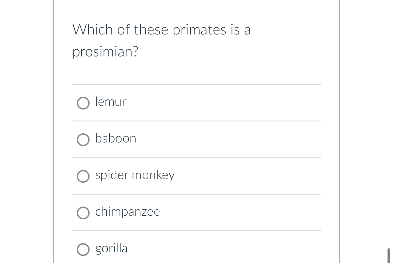 Solved Which of these primates is a | Chegg.com