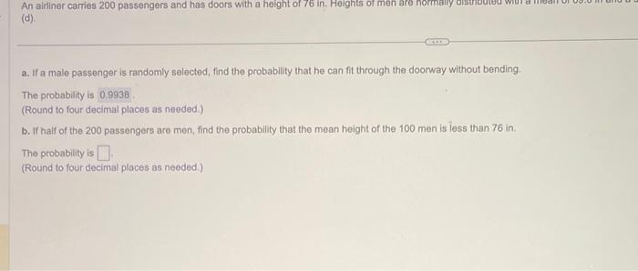 a. If a male passenger is randomly selected, find the | Chegg.com