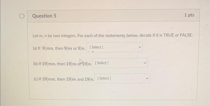 Solved For each statement below decide if it is TRUE or | Chegg.com