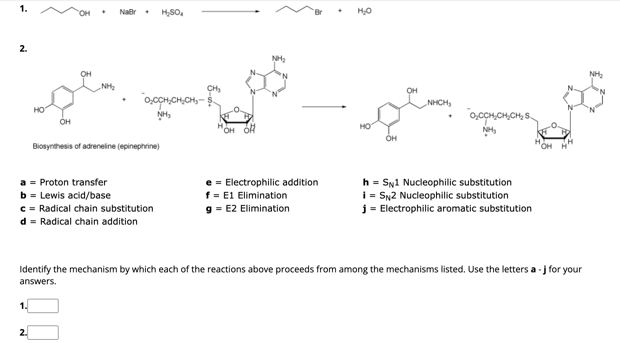 Solved Identify the mechanism by which each of the reactions | Chegg.com