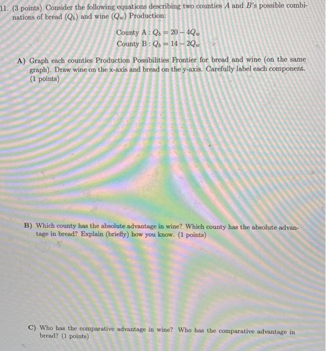 Solved 11. (3 points) Consider the following equations | Chegg.com Solved 11. (3 points) Consider the following equations | Chegg.com