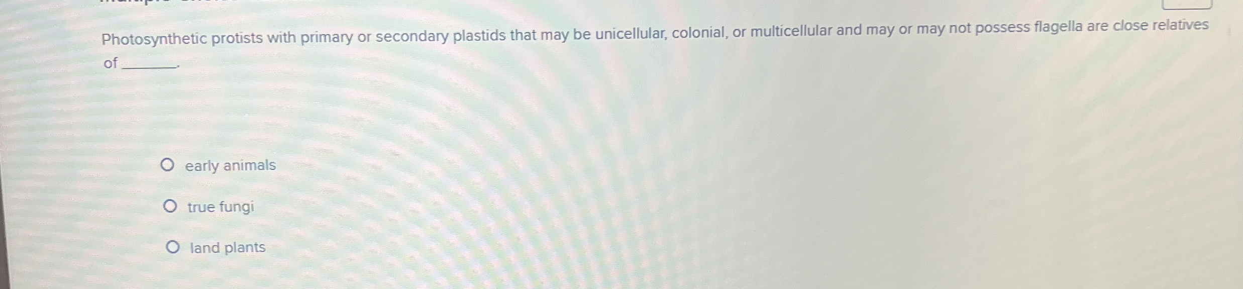 Solved Photosynthetic protists with primary or secondary | Chegg.com