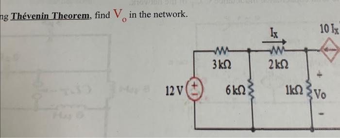 Solved Thévenin Theorem, find V0 in the network.Thévenin | Chegg.com