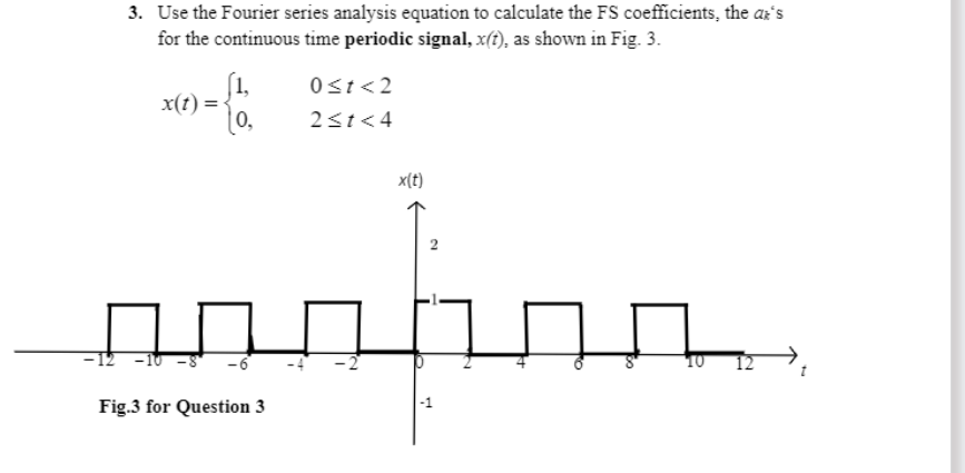Solved Use the Fourier series analysis equation to calculate | Chegg.com