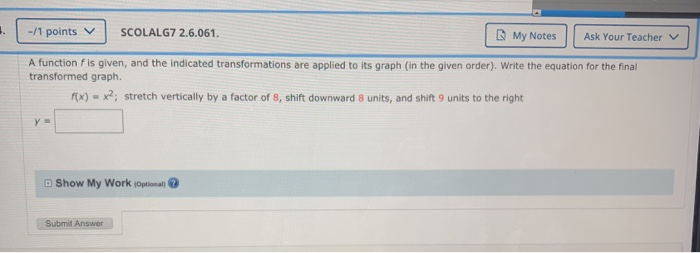 Solved -/1 points v SCOLALG7 2.6.061. My Notes Ask Your | Chegg.com
