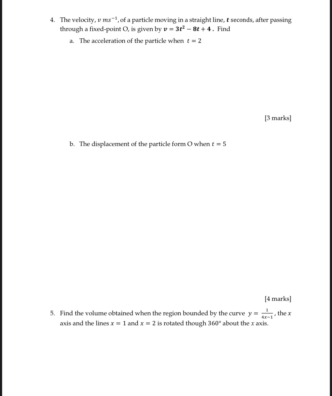 Solved The velocity, vms-1, ﻿of a particle moving in a | Chegg.com