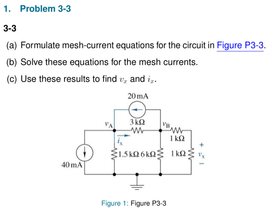 Solved (a) ﻿Formulate mesh-current equations for the circuit | Chegg.com