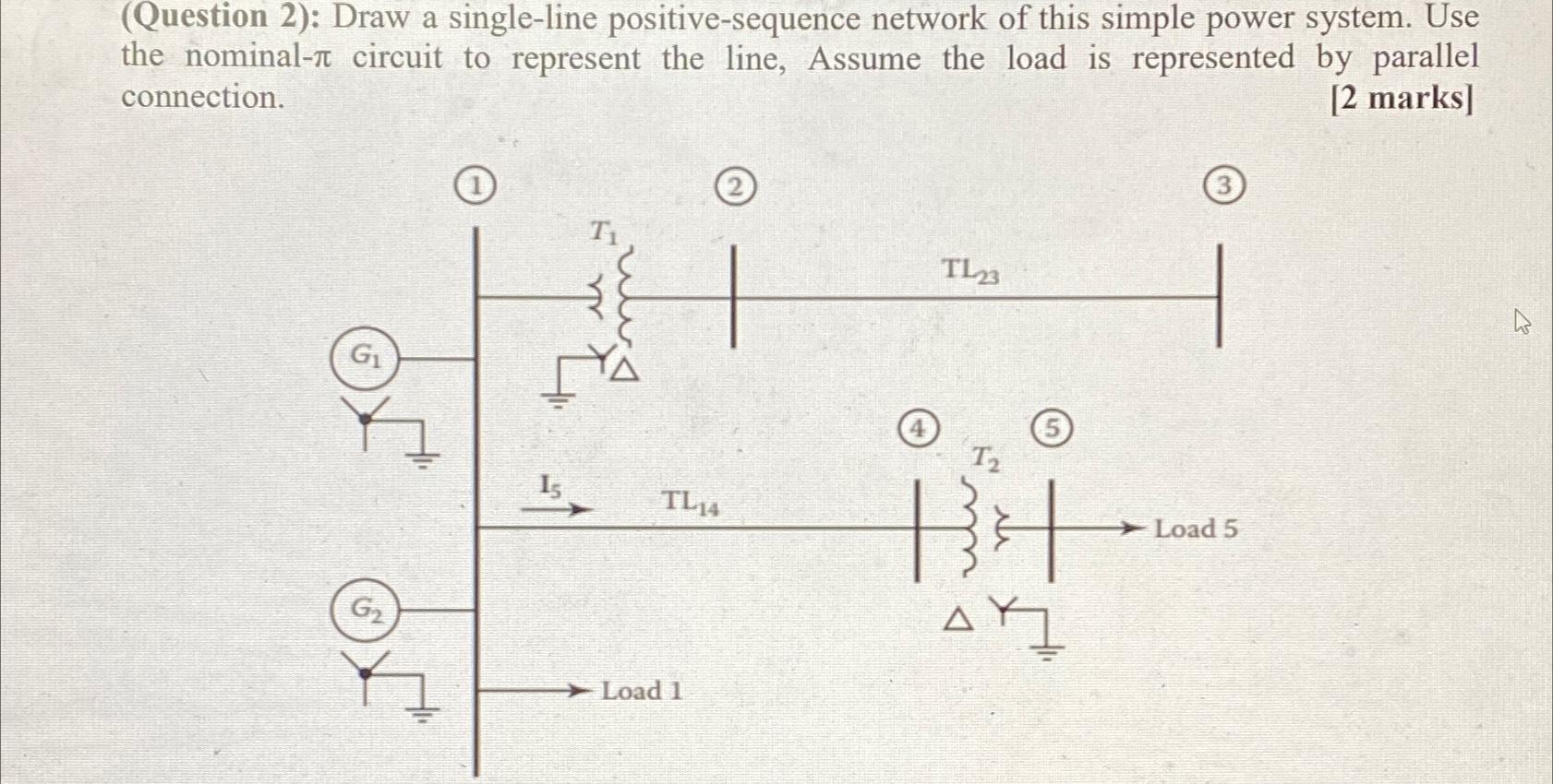Solved (Question 2): Draw a single-line positive-sequence | Chegg.com