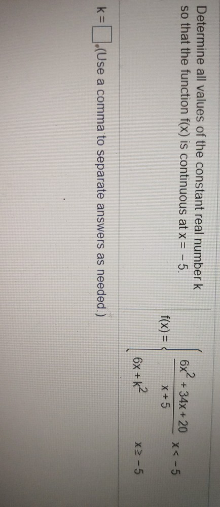Solved Determine all values of the constant real number k so | Chegg.com
