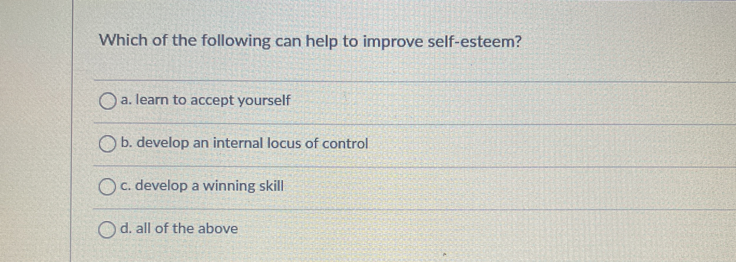 Solved Which of the following can help to improve | Chegg.com