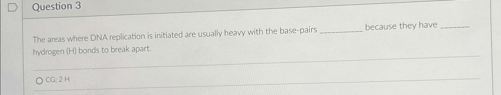Solved Question 3The areas where DNA replication is | Chegg.com