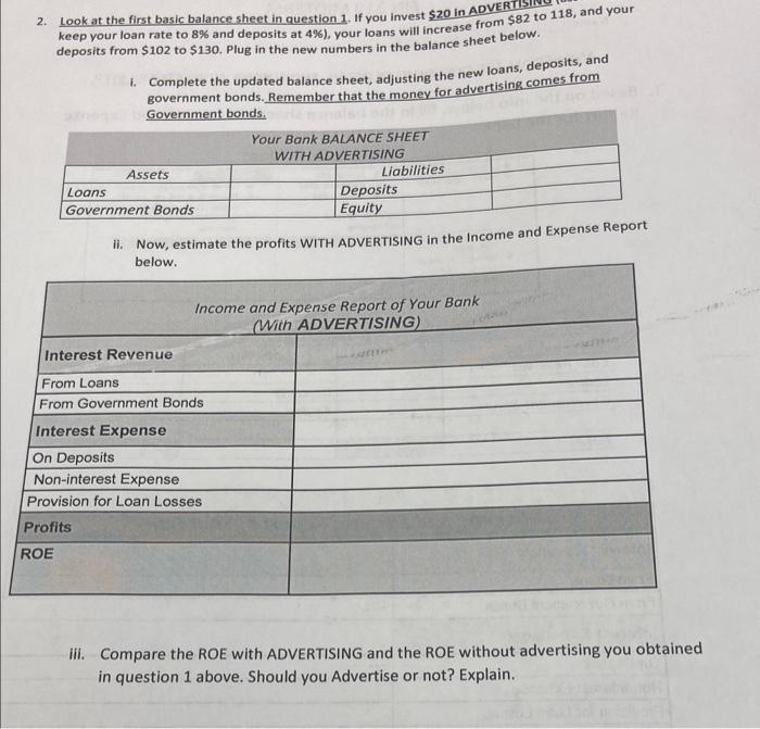 2. Look at the first basic balance sheet in question | Chegg.com