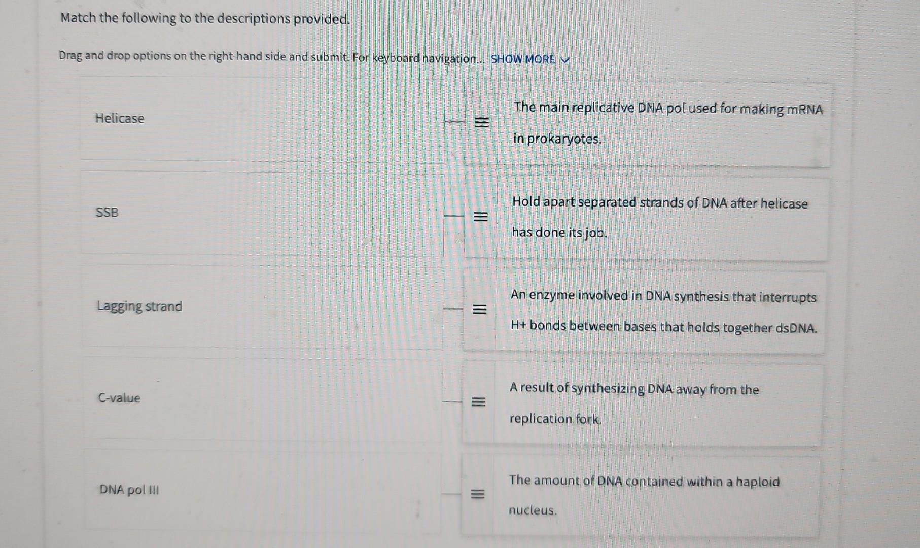 Solved Match the following to the descriptions provided. | Chegg.com