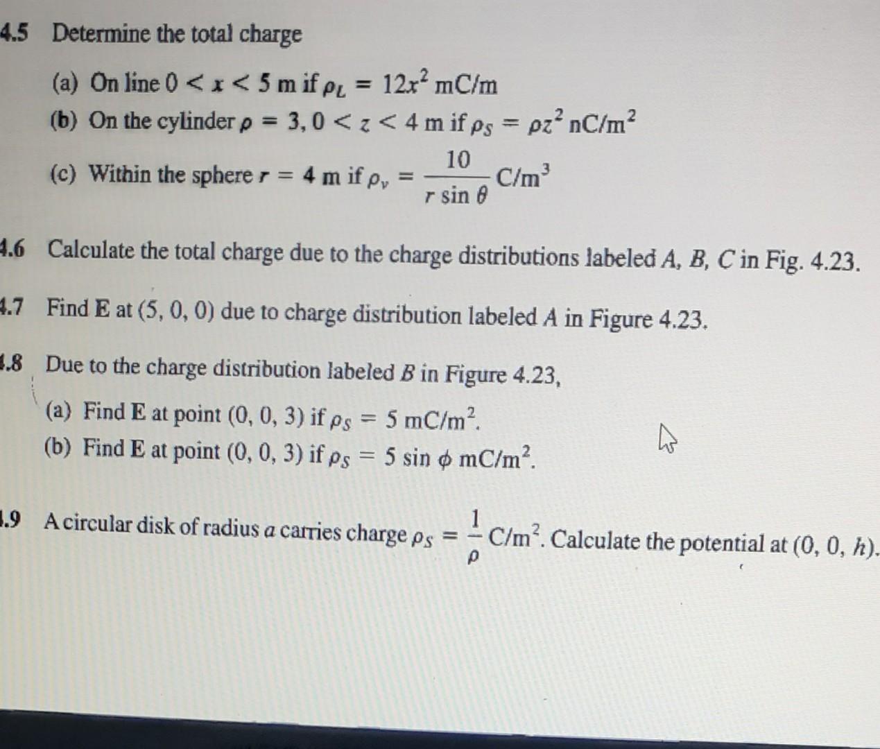 Solved 4.5 Determine the total charge (a) On line 0 | Chegg.com