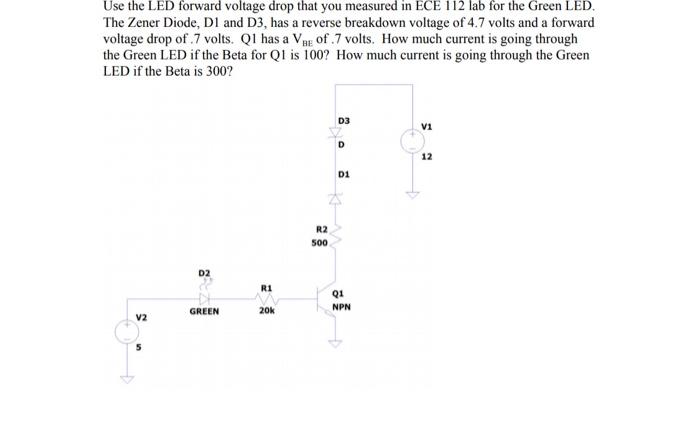 Solved Use the LED forward voltage drop that you measured in | Chegg.com