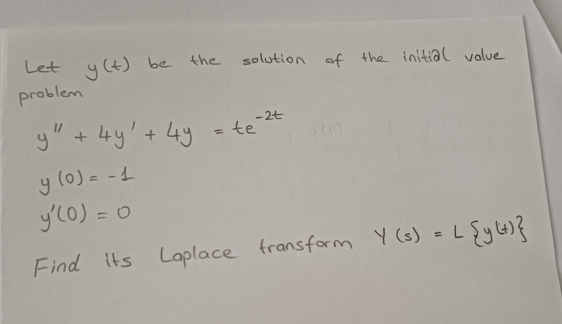 Solved Let y(t) be the solution of the initial value problem | Chegg.com