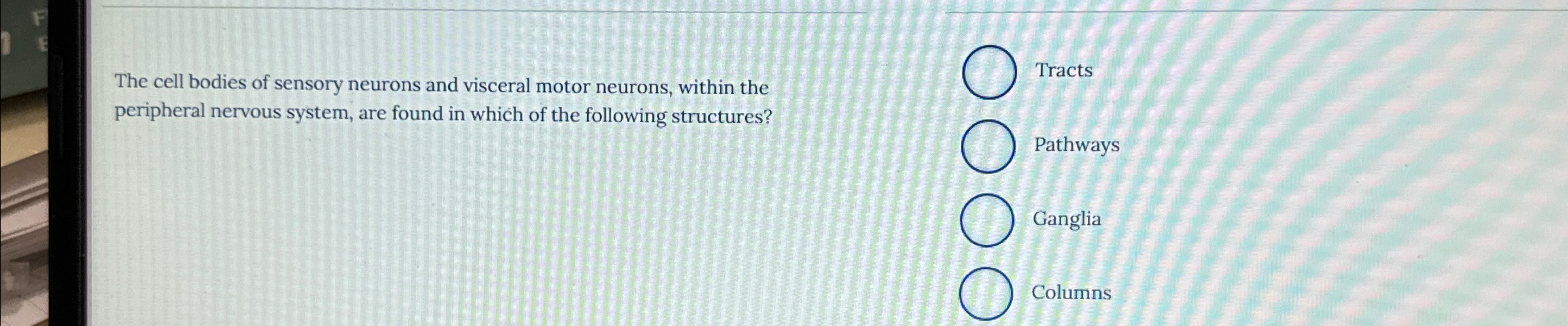 Solved The cell bodies of sensory neurons and visceral motor | Chegg.com
