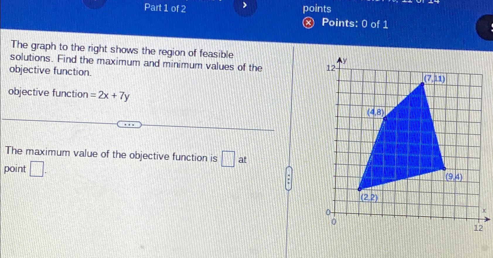 Solved Part 1 ﻿of 2pointsPoints: 0 ﻿of 1The graph to the | Chegg.com