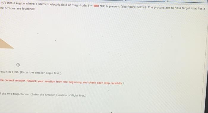 Solved Protons are projected with an initial speed v, - | Chegg.com